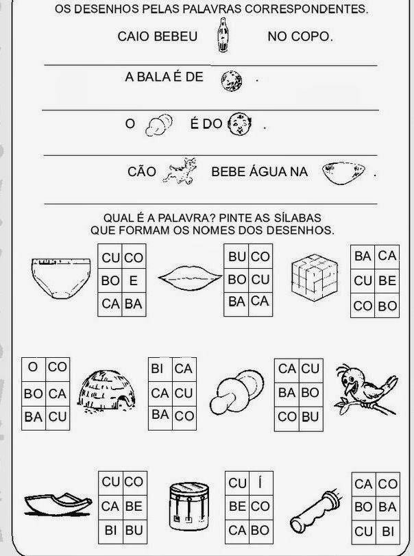 Atividades De Alfabetização Família Silábica Ca Co Cu 795