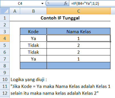 Fungsi IF, Cara Mengembalikan Nilai Benar Atau Salah Dengan Menggunakan ...