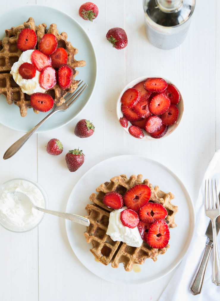 Polenta Waffles, Cacao Nibs, and Sweet Strawberries - WILD GREENS ...