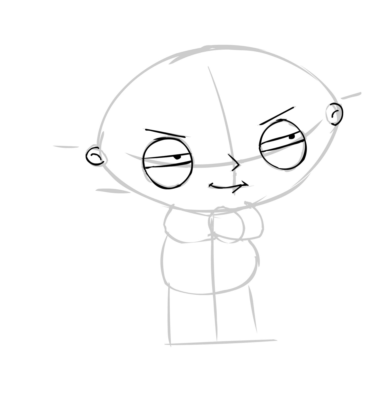 Stewie Head Drawing