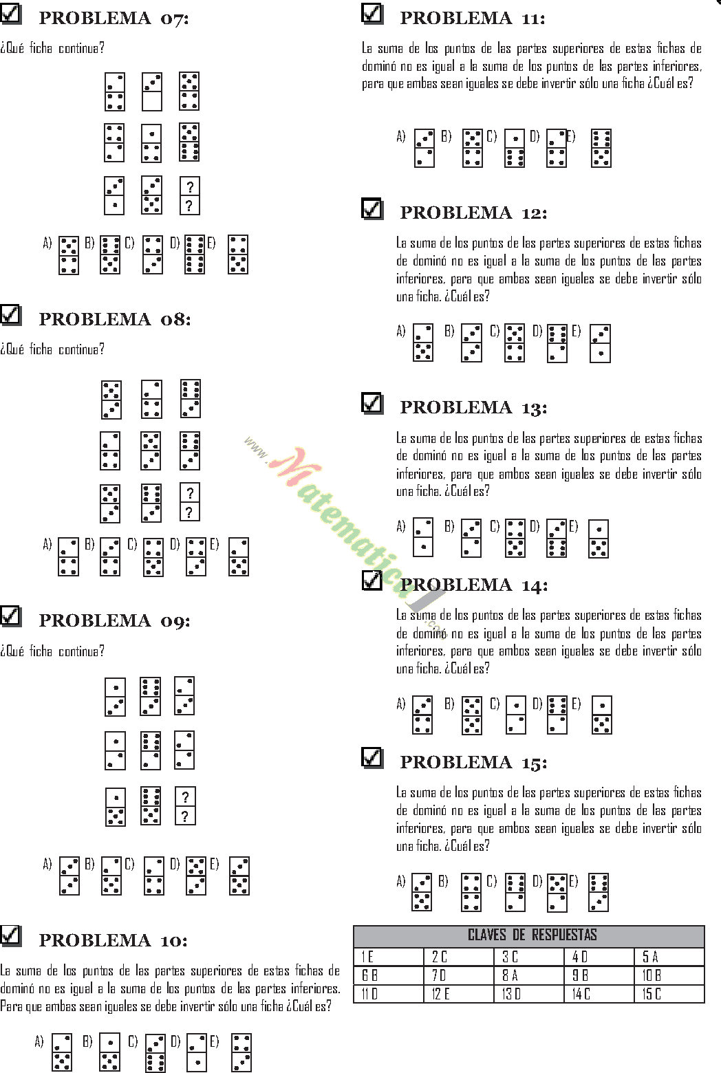 PRUEBA DE DOMINÓ DESARROLLADA CON CLAVES Y RESPUESTAS PDF