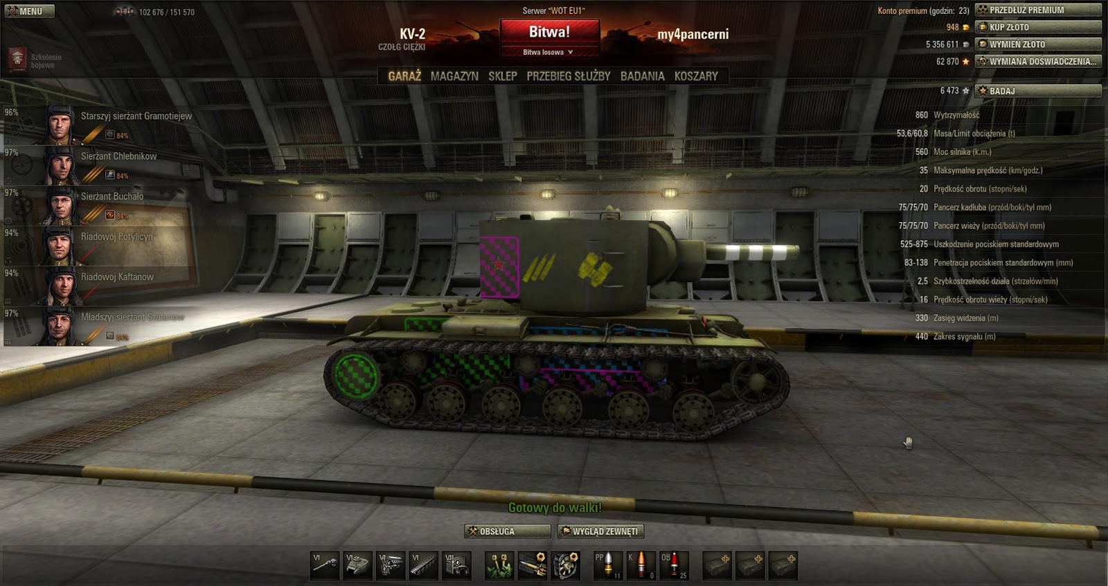 World of Tanks gramy - czołgi ZSRR dla początkujących: KV-2 działo 152 ...