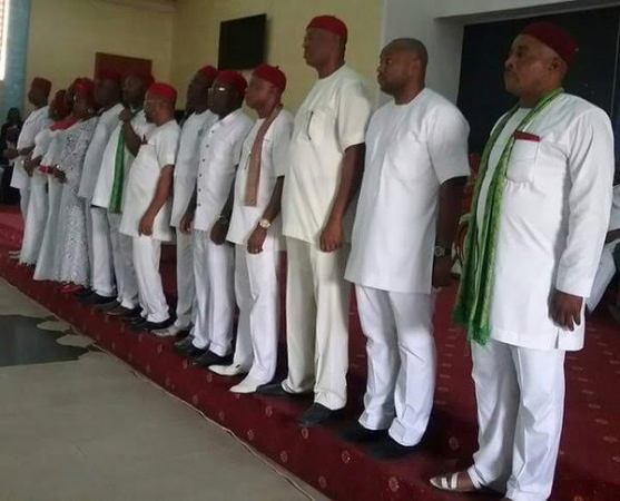 Photo: Imo state commissioners wear all white and red at their ...