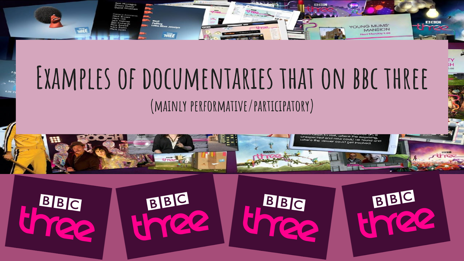 Gigi media blog: Examples of documentaries (makers) on BBC Three