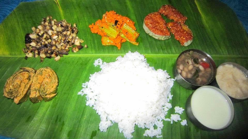 Archies Authentic Touch: White Rice, Pathrado, Raw Banana Upkari, Benda ...