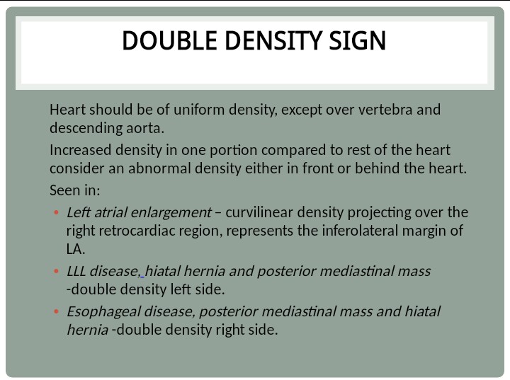 Chest Medicine Made Easy-Dr Deepu: Double density sign
