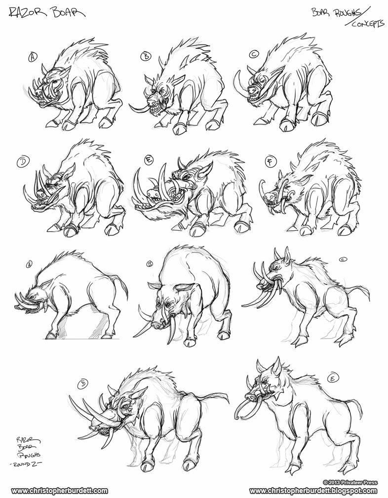 The DOODLES, DESIGNS, and aRT of CHRISTOPHER BURDETT: Razor Boars ...