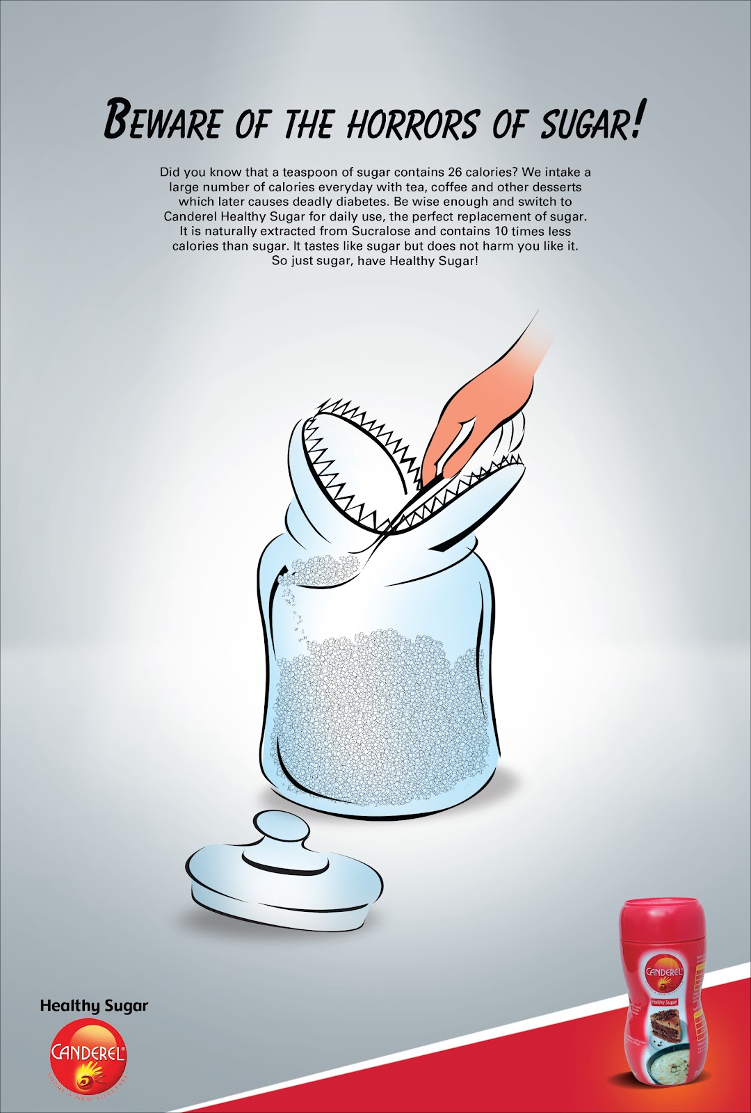 Creative Cabinet: Canderel Healthy Sugar - Illustration-based campaign