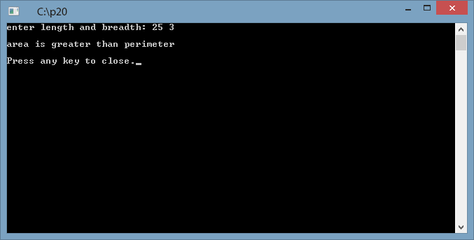 Given The Length And Breadth Of A Rectangle Write A Program To Find Whether The Area Of The