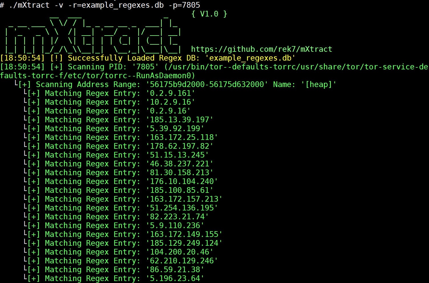mXtract - Memory Extractor & Analyzer