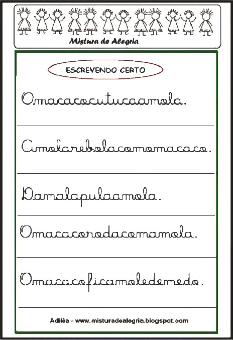 SEGMENTAÇÃO DE PALAVRAS NO PROCESSO DE ALFABETIZAÇÃO PARA IMPRIMIR ...