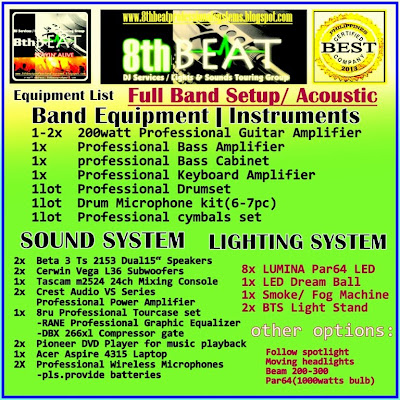 Sound System Rental Manila 8thbeat Basic PA System Debut Wedding Summer ...