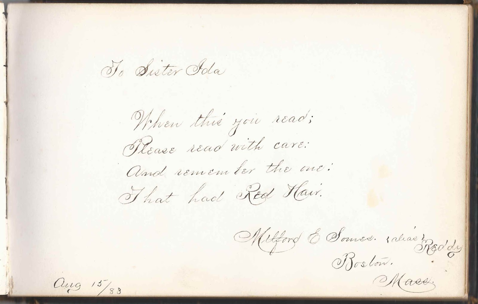 Heirlooms Reunited: 1870-1904 Autograph Album of Ida May Gray of Boston ...