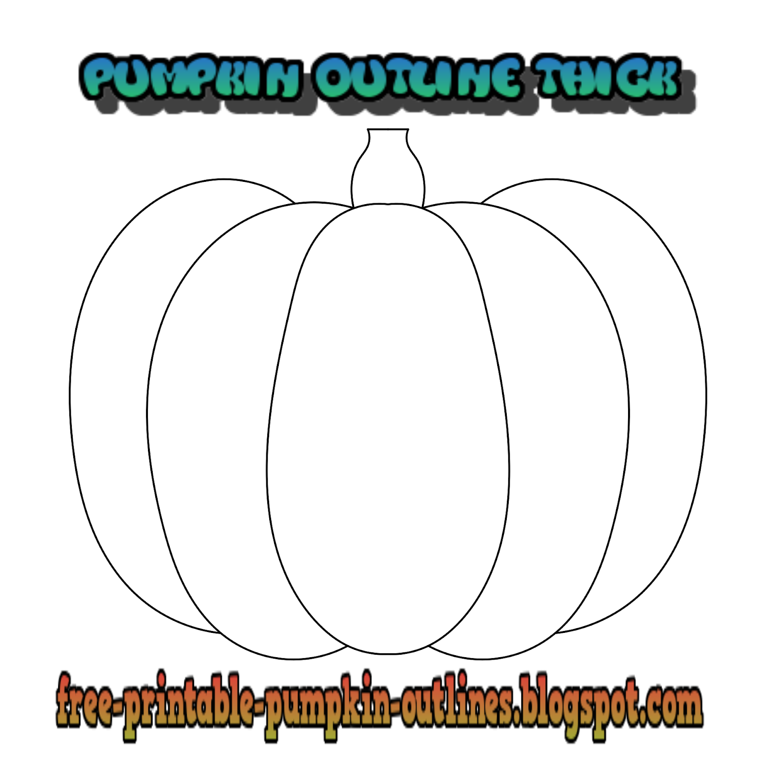 Pumpkin Outline Thick - Free Printable Pumpkin Outlines
