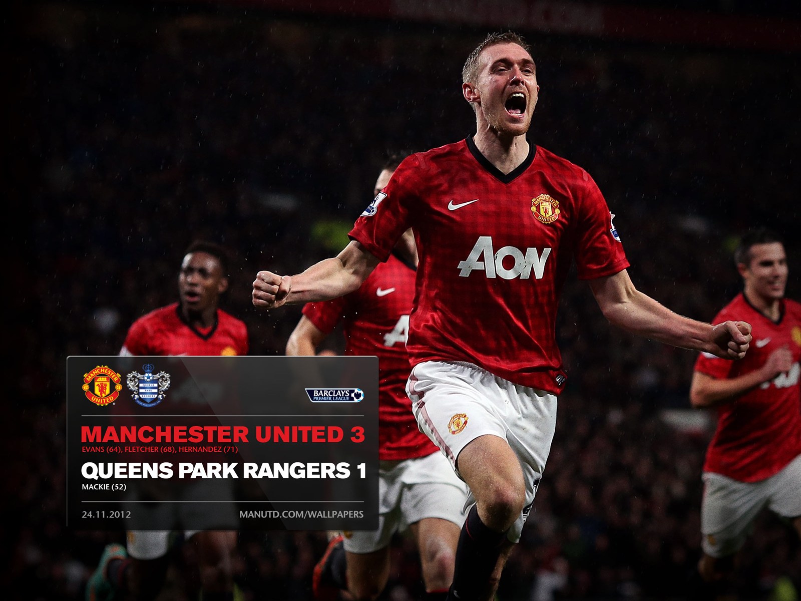 Pinal score wallpaper, premier league, manchester united vs qpr 3-1 | Manchester United Wallpapers