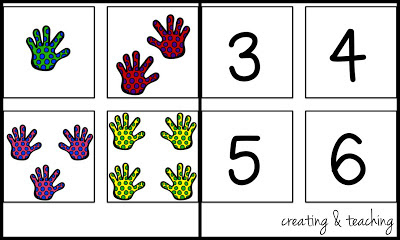 1-10 Card Matching Pocket Chart Activity- [FREEBIE] | creating & teaching