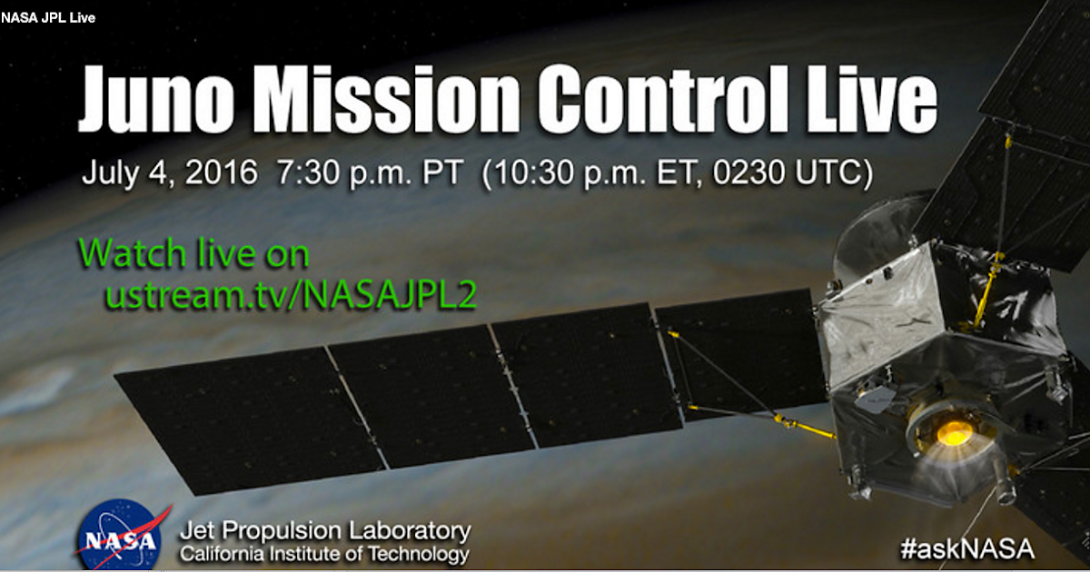 Celebrate the 4th: Watch NASA's Juno Start Its Jupiter Research Tonight