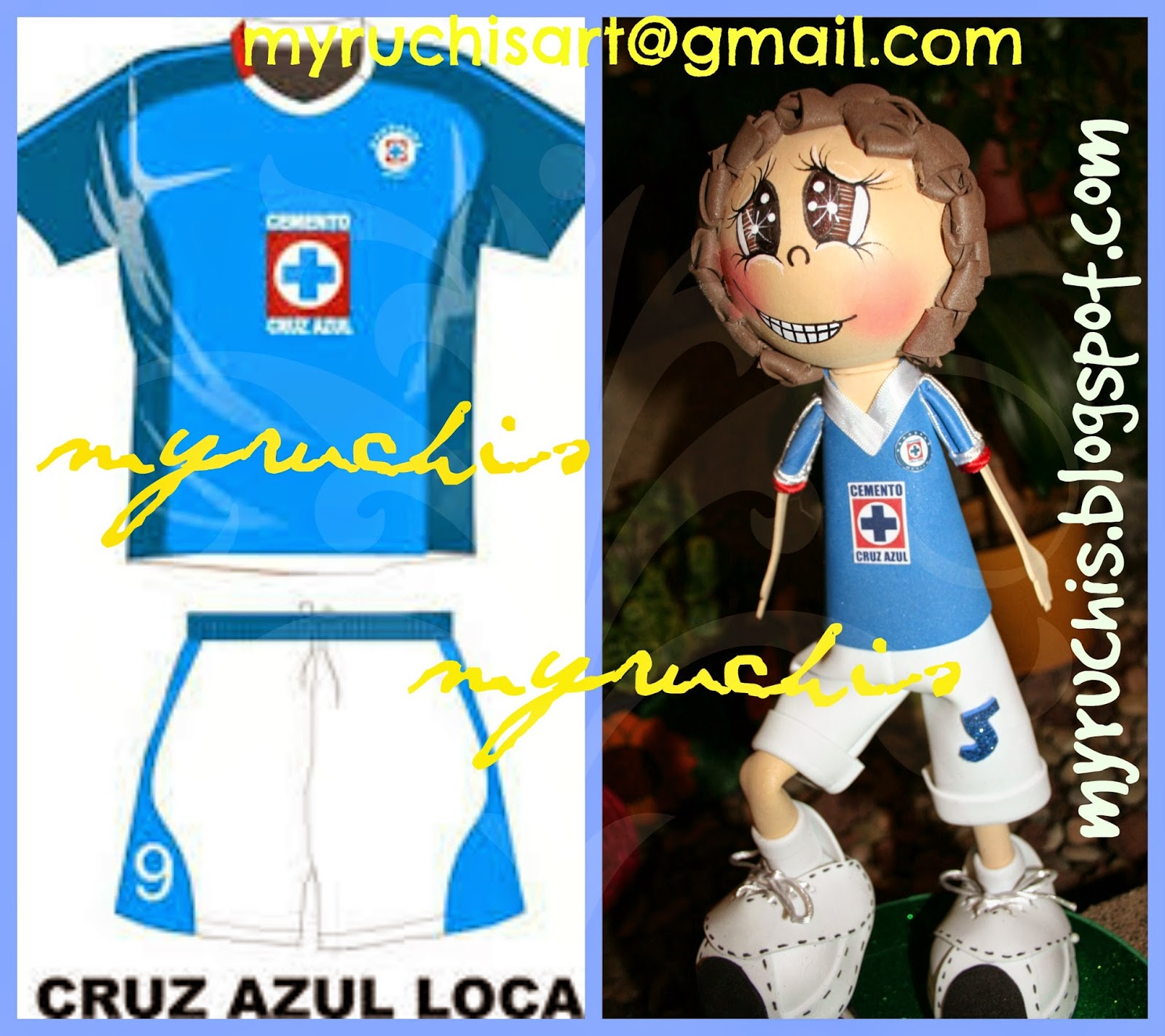 Myruchis: Regalos Hombre. Futbolista Cruz Azúl