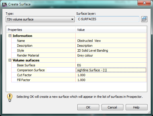 In the surface properties for the volume surface set the analsyis to ...