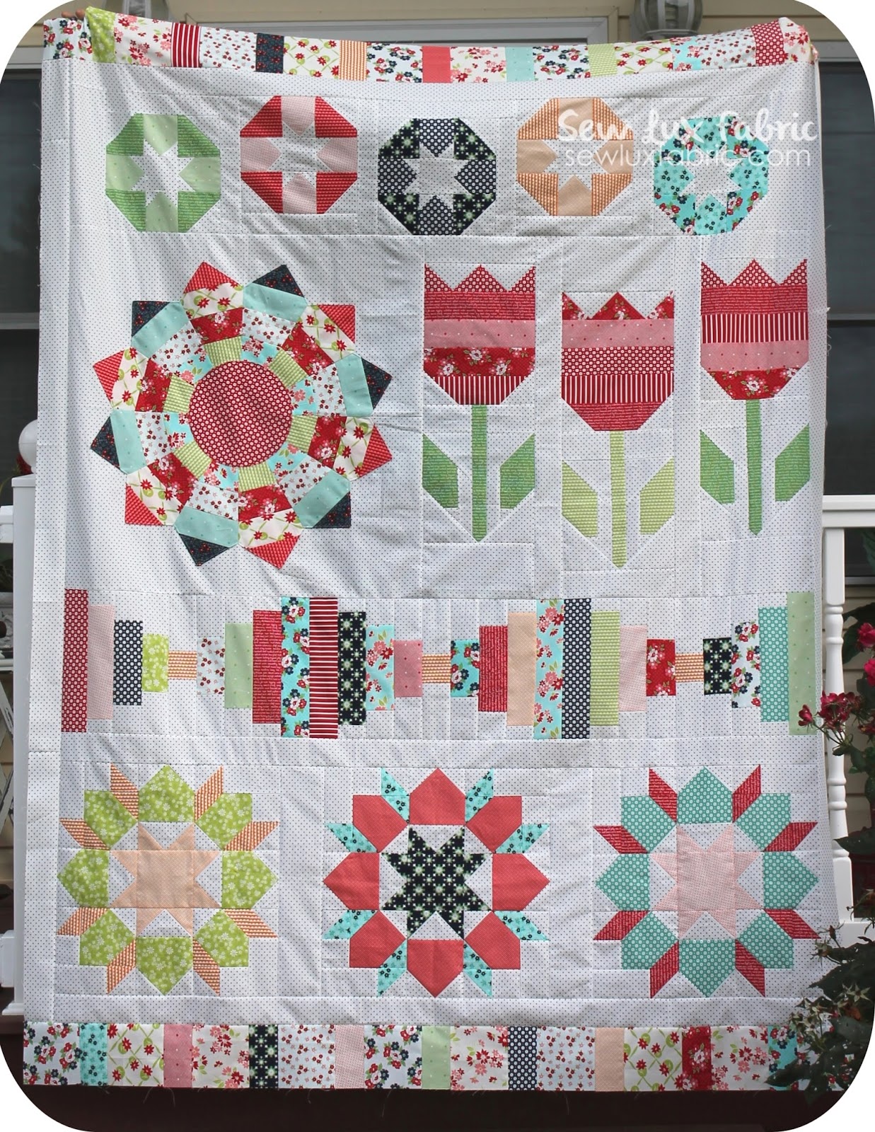 Sew Lux Fabric : Blog: Thimble Blossoms Scrappy Sampler QAL : Sashing ...