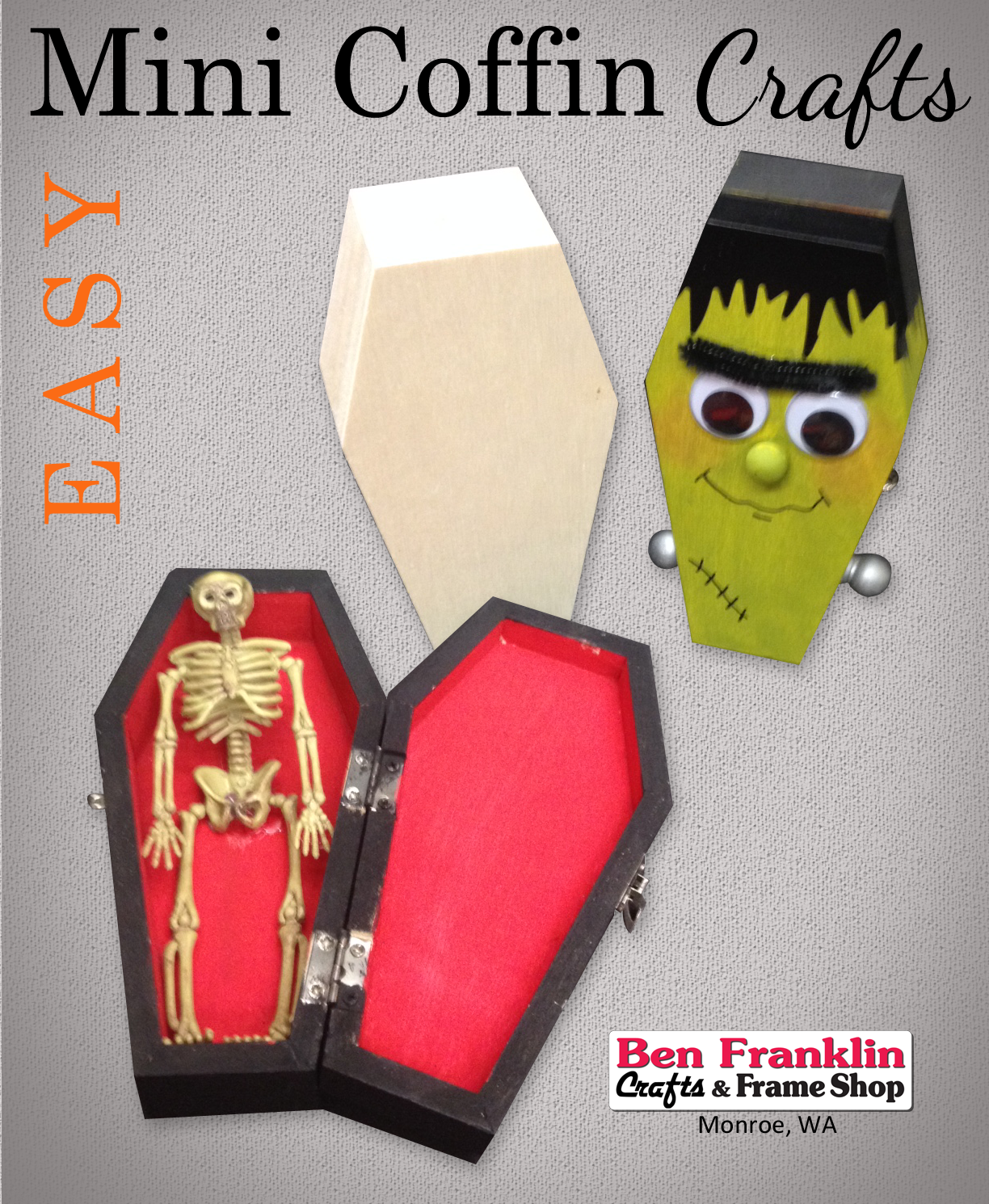Ben Franklin Crafts and Frame Shop, Monroe, WA: Easy DIY Mini Coffin Crafts