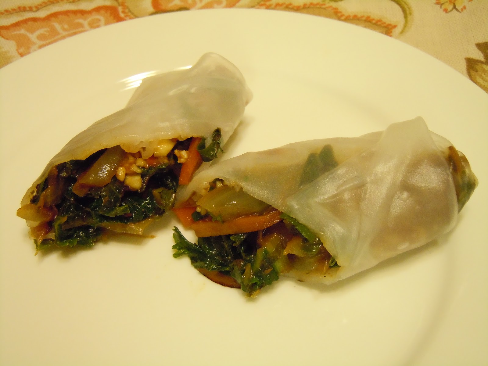 Let's Cook and Be Friends: Stir Fried Swiss Chard Rice Wraps with Spicy ...