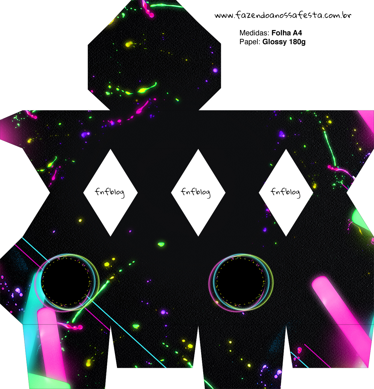 Neon Party: Free Printable Boxes. | Oh My Quinceaneras!