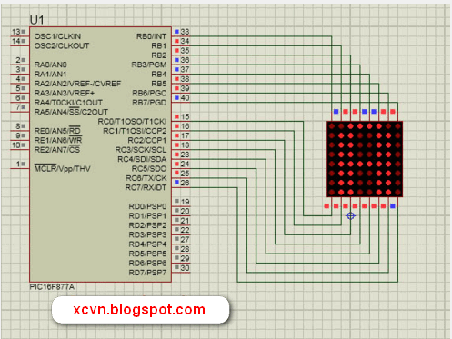 BÀI 40 : LED MATRIX 8X8 PIC16F877A CCS - Lập trình PIC