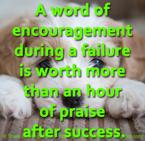 A word of encouragement during a failure is worth more than an hour of ...