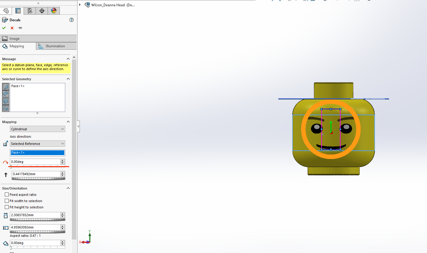 First time using solidworks!: Rendering and Decals