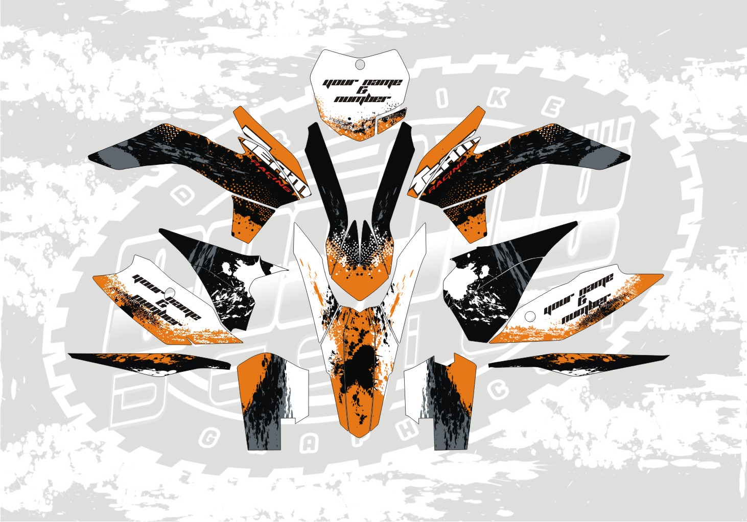 Decal KTM EXC-f 2012 - 2016 - DECALS MOTOCROSS CUSTOM GRAPHICS