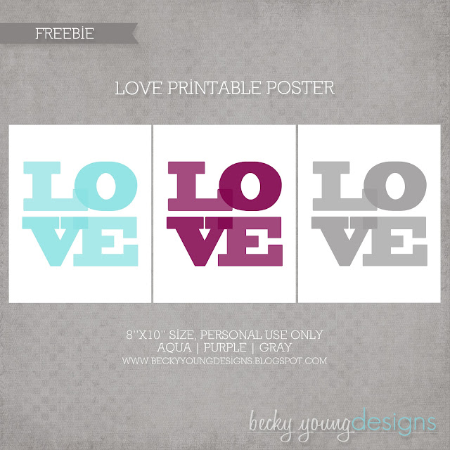 Becky Young Designs: "Love" Printable Poster Freebie