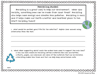 The Wizard of Boz: Earth Day, Main Idea, and a Freebie!