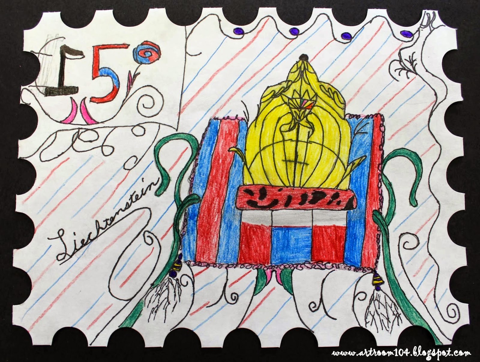 Art Room 104: 6th Grade: Foreign Country Stamp Designs