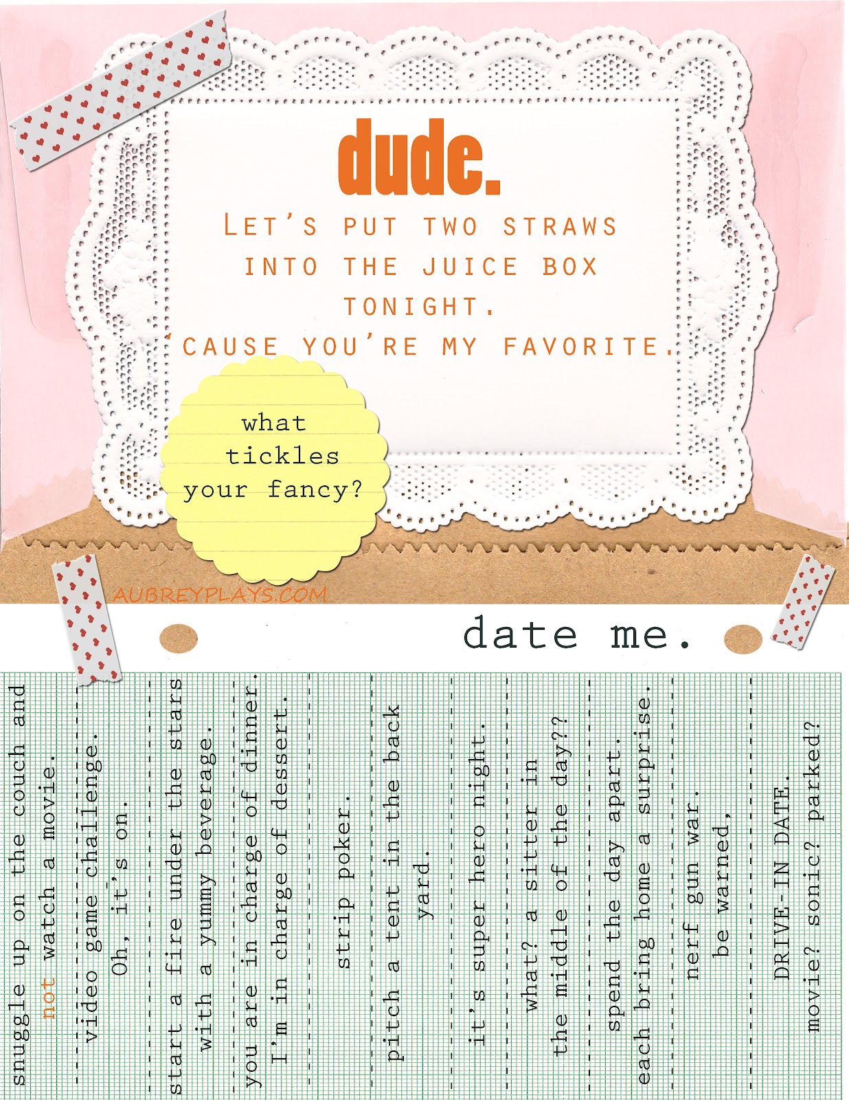 aubreyplays: feel good Friday: date me printable