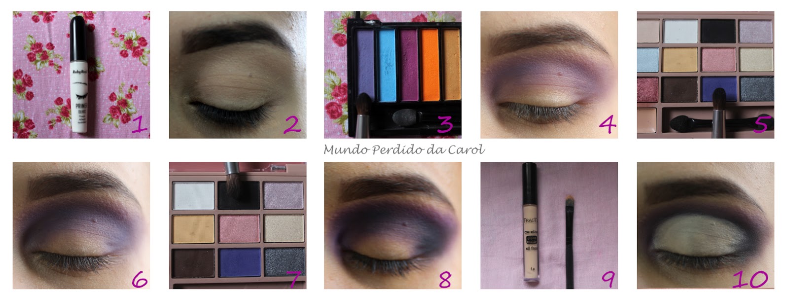 Mundo Perdido da Carol: Tutorial de Make: Roxo Glam