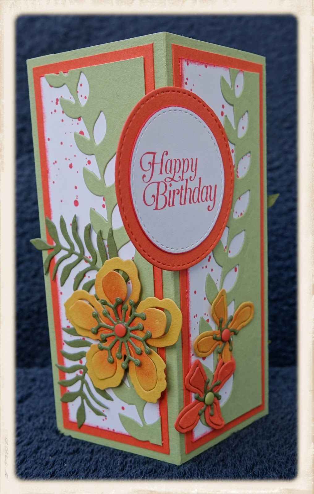 Stamping with Caroline: Happy birthday corner fold card