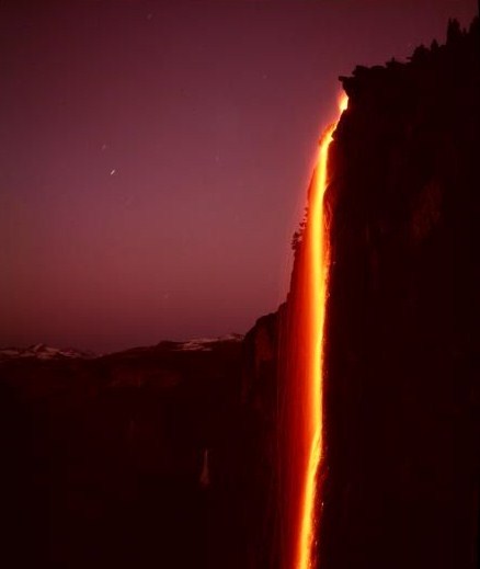 Yosemite Firefall, Yosemite Valley, CA, US ~ Great Panorama Picture