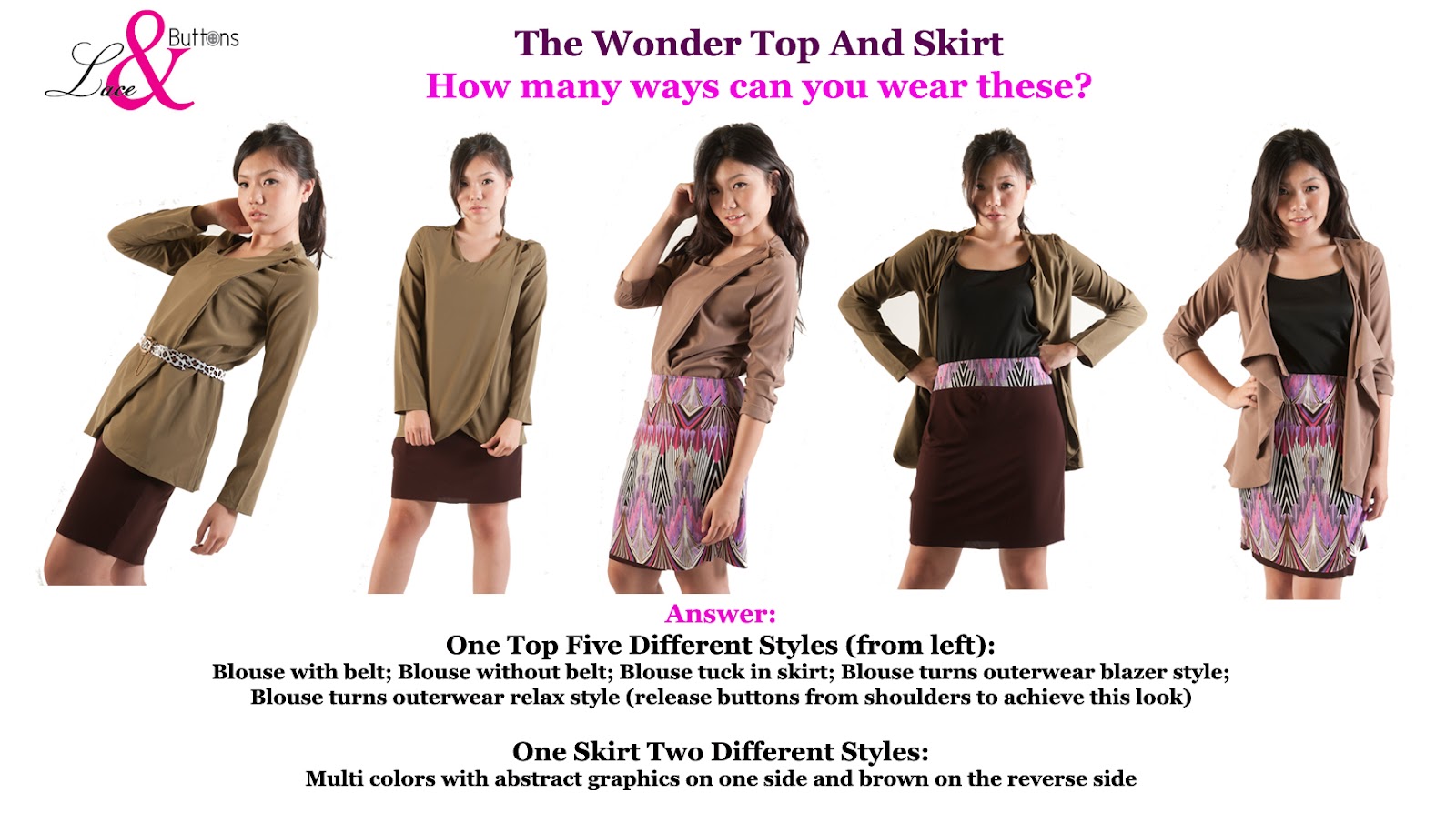 Lace And Buttons: One Apparel, Several Different Looks - The Wonder ...