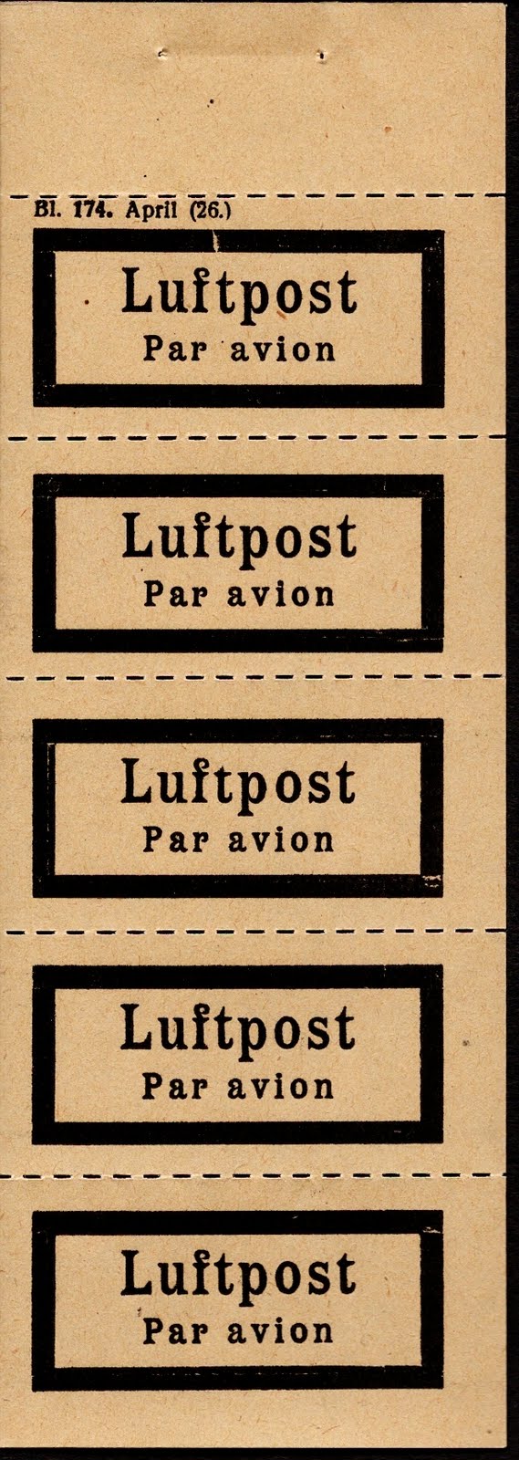 International Airmail And Priority Mail Labels: Sweden: Full strip of 5 ...