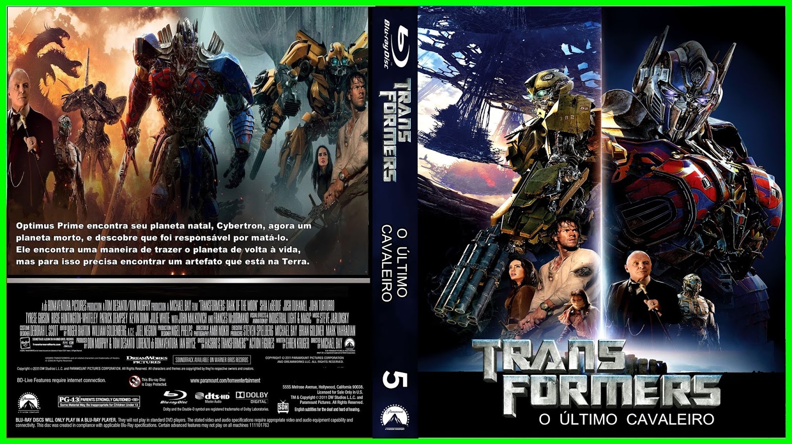 CAPAS DVD-R GRATIS: Transformers 1, 2, 3, 4 e 5 - Blu Ray