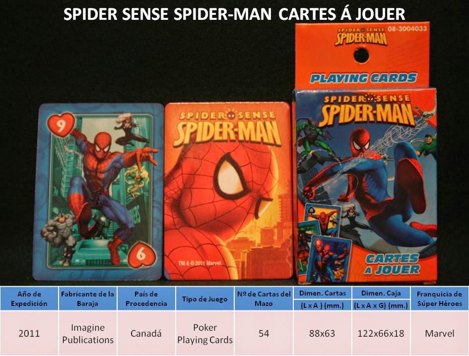 Cartas de Superheroes: SPIDER SENSE SPIDER-MAN CARTES Á JOUER