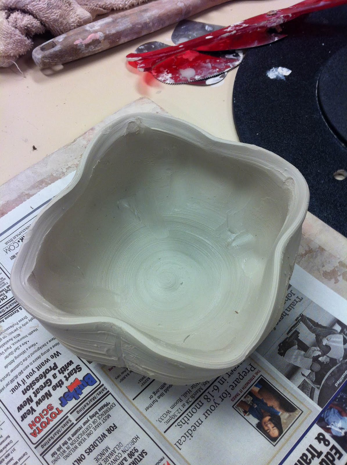 15 Painted Cups: Altered forms and shellac resist