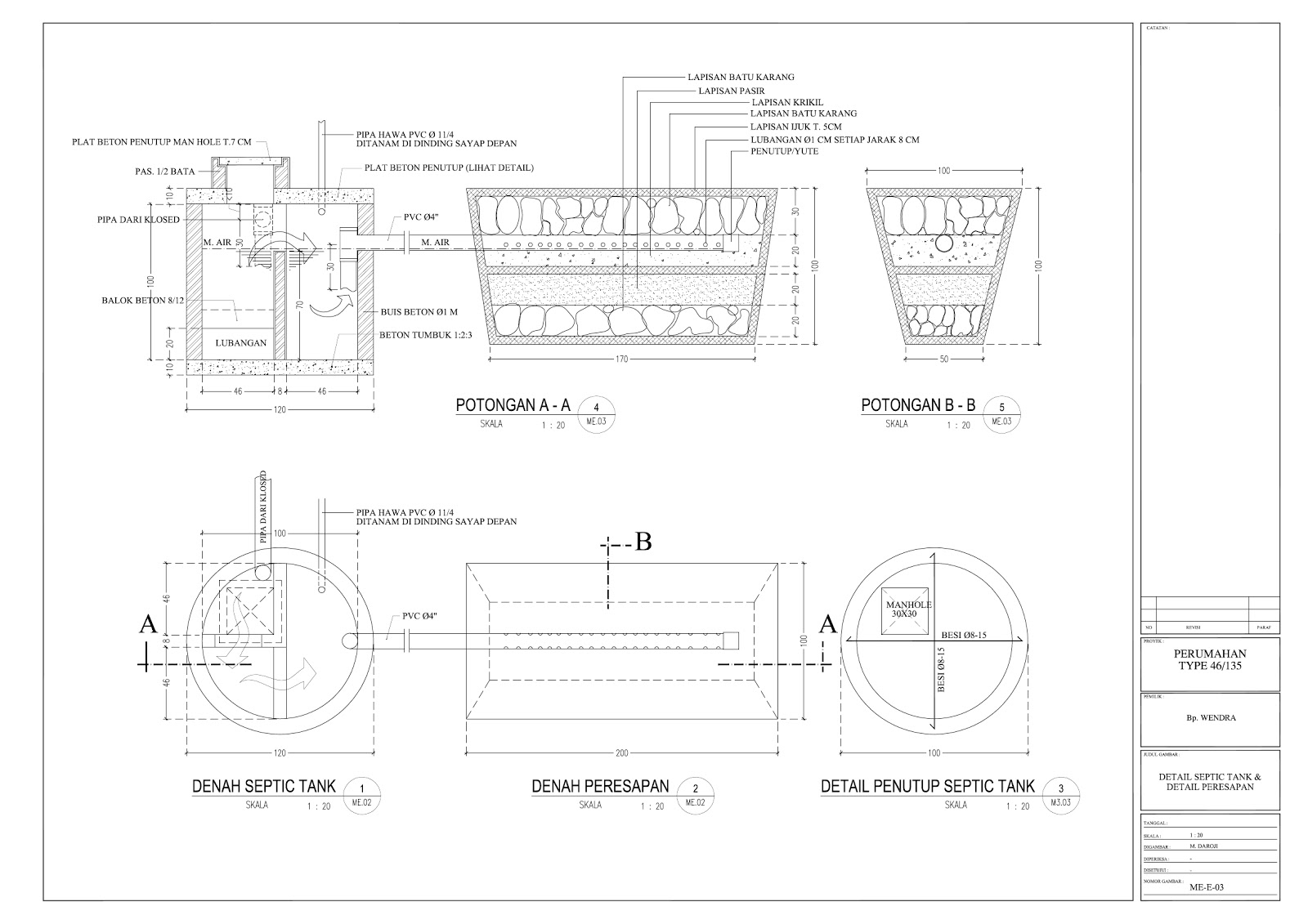 Construction Details: Septic Tank Construction Details
