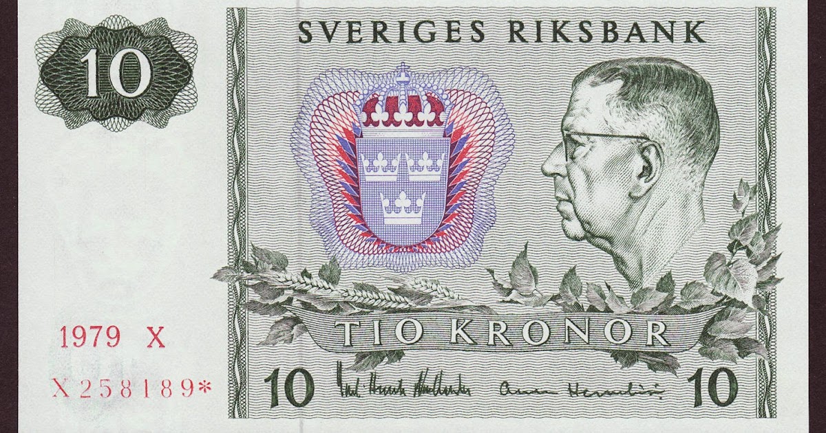 Sweden 10 Swedish Krona banknote 1979 King Gustaf VI Adolf|World ...
