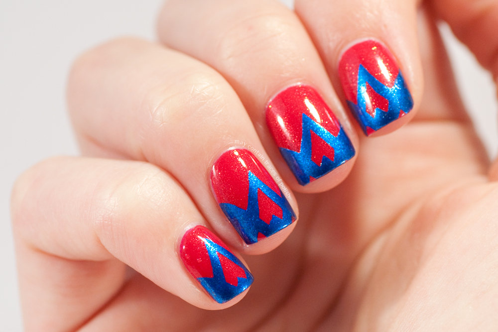 Bold funky french nails - May contain traces of polish