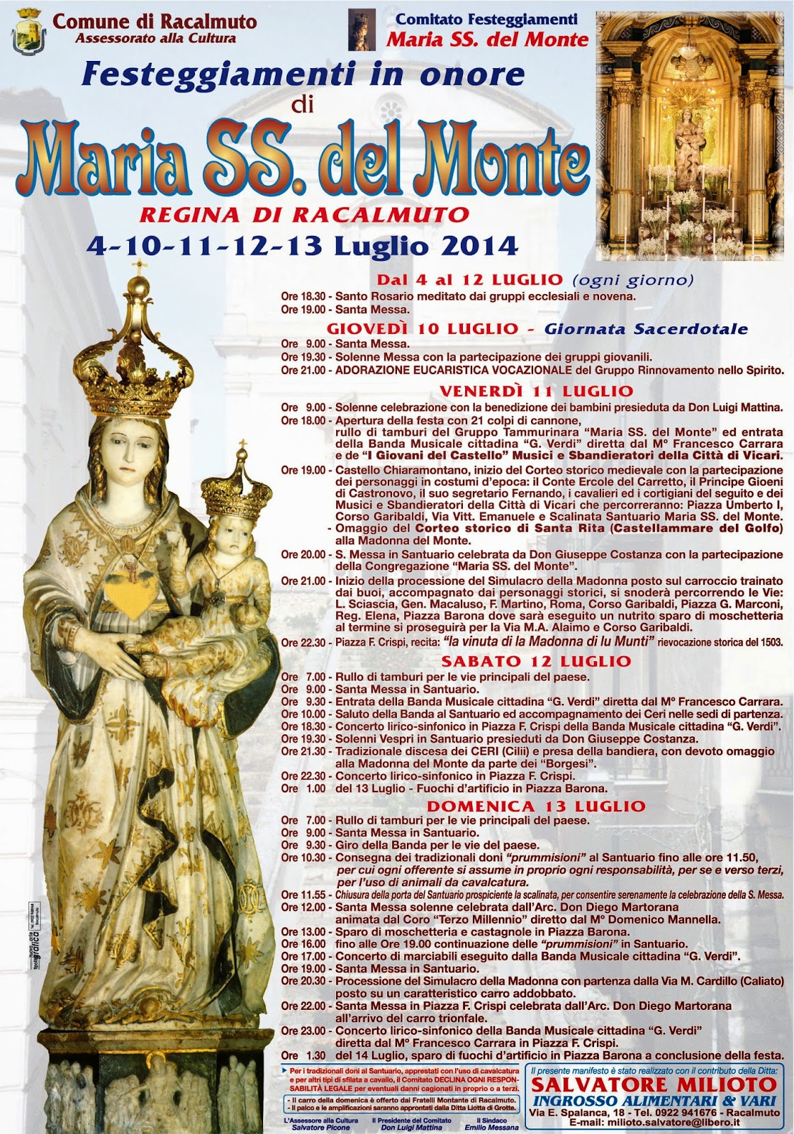 REGALPETRA LIBERA ((( blog Racalmuto))): Racalmuto: Festeggiamenti in ...