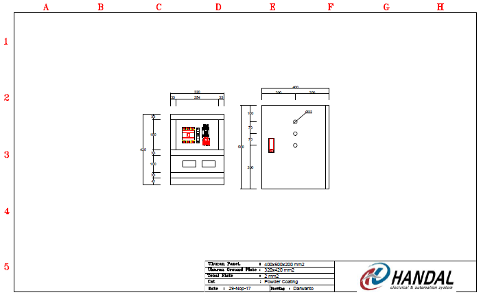 Gambar DOL Diagram menggunakan AUTOCAD