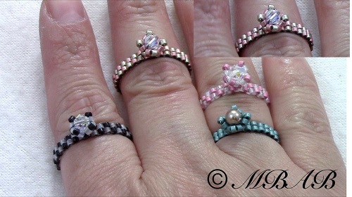 5 Easy Stackable Beaded Ring Tutorials by Mariel Beads and Beyond / The Beading Gem
