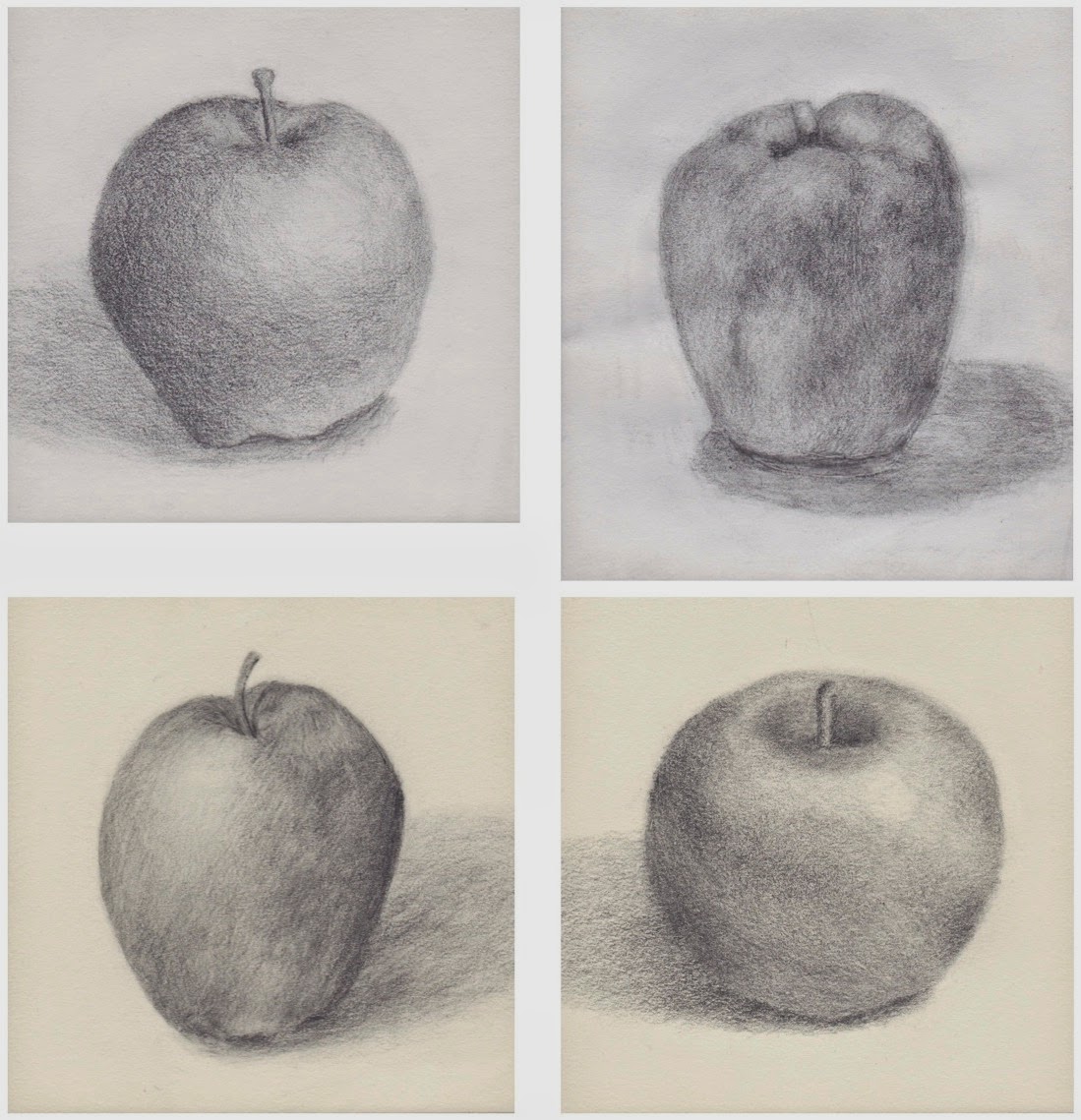 The Rolling Artroom: Apple & Pear Drawings - 2nd Semester - Drawing Class